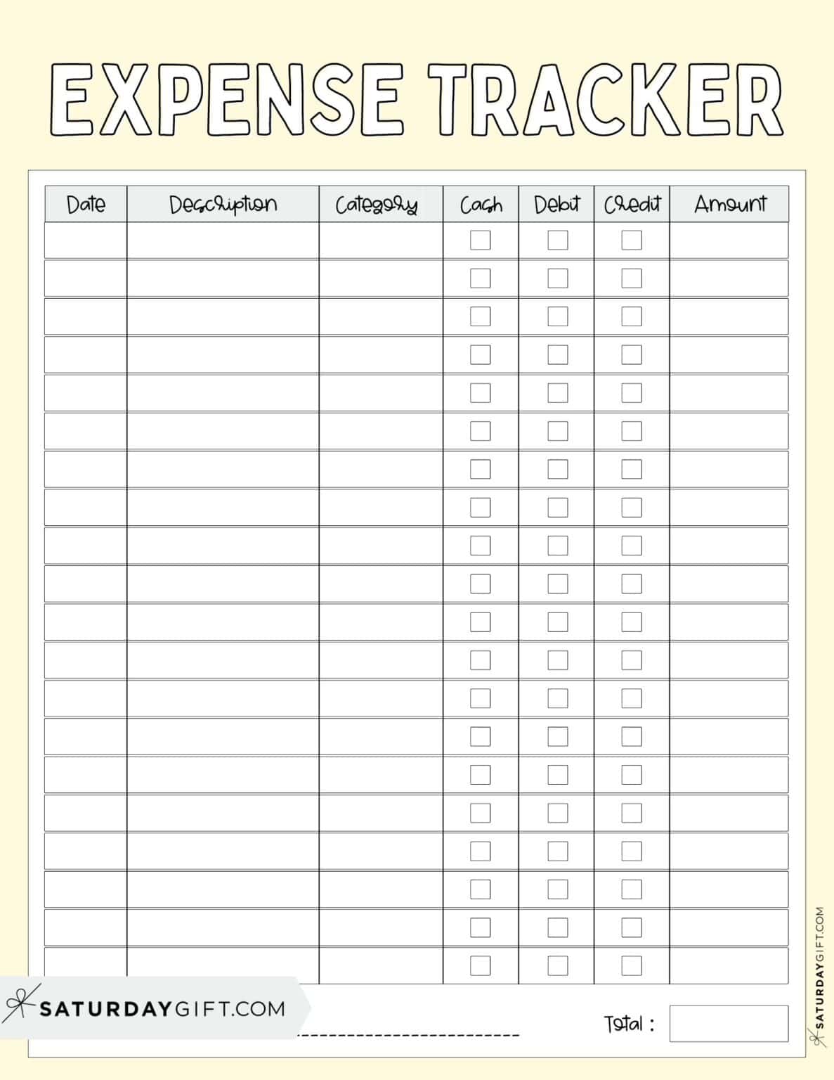 Expense Tracker Printable - 26 cute & Free Spending Logs