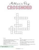 Mother's Day Crossword Puzzle - Cute & Free Printable | SaturdayGift