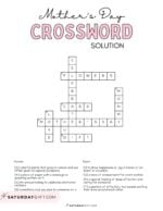 Mother's Day Crossword Puzzle - Cute & Free Printable | SaturdayGift