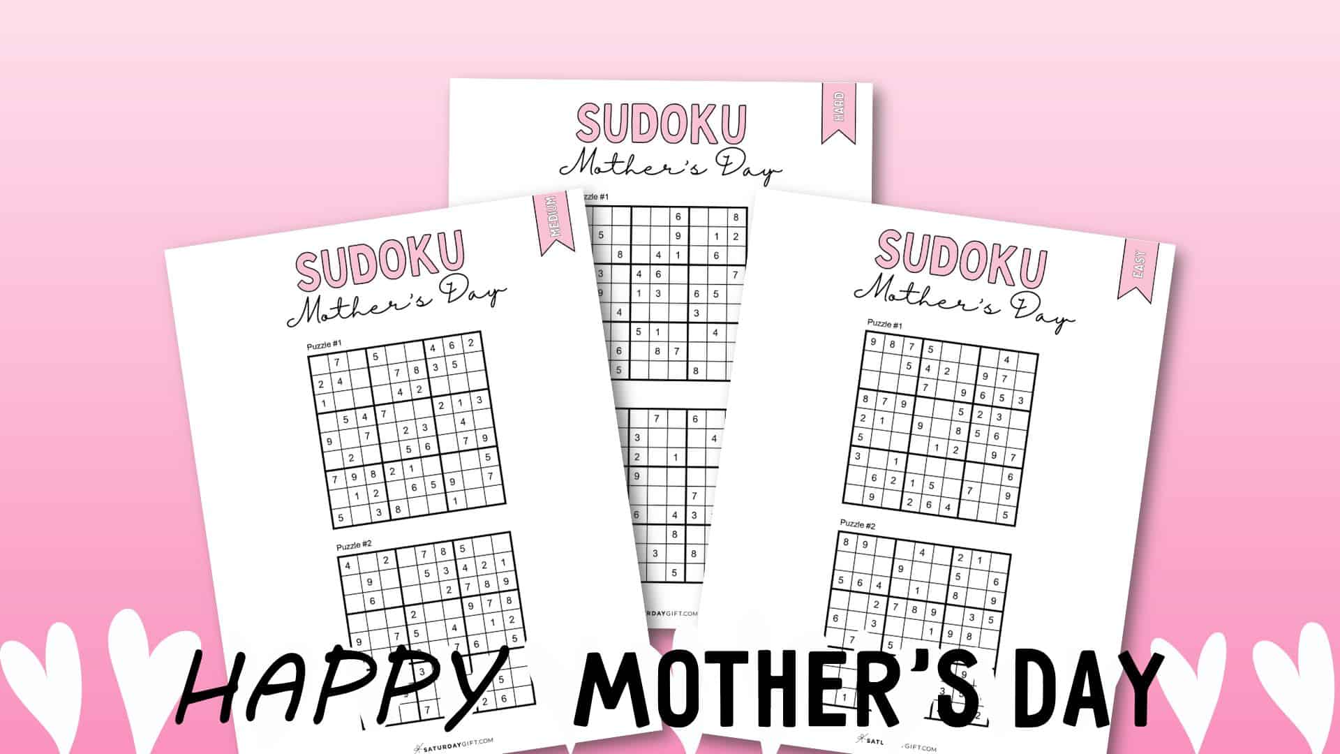 Mother's Day Sudoku Puzzles - Cute & Free Printables | SaturdayGift