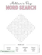 Mother's Day Word Search - Cute & Free Printables | SaturdayGift