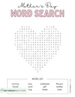 Mother's Day Word Search - Cute & Free Printables | SaturdayGift
