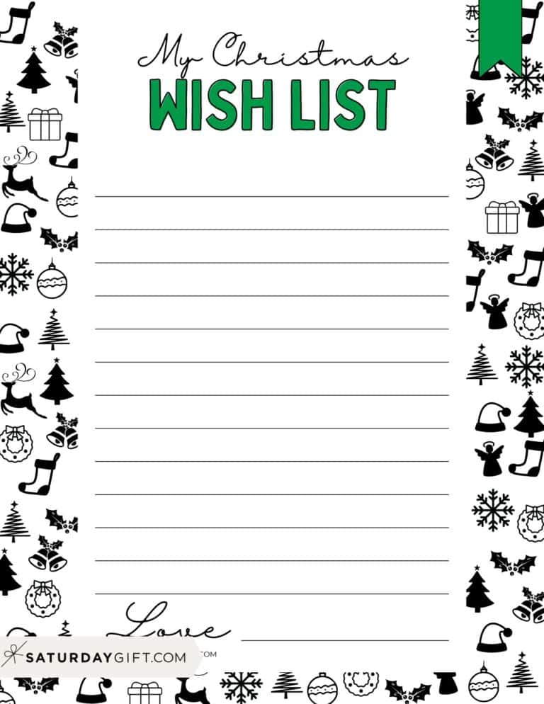 Christmas List Printables – 37 Free Cute & Simple Wish Lists