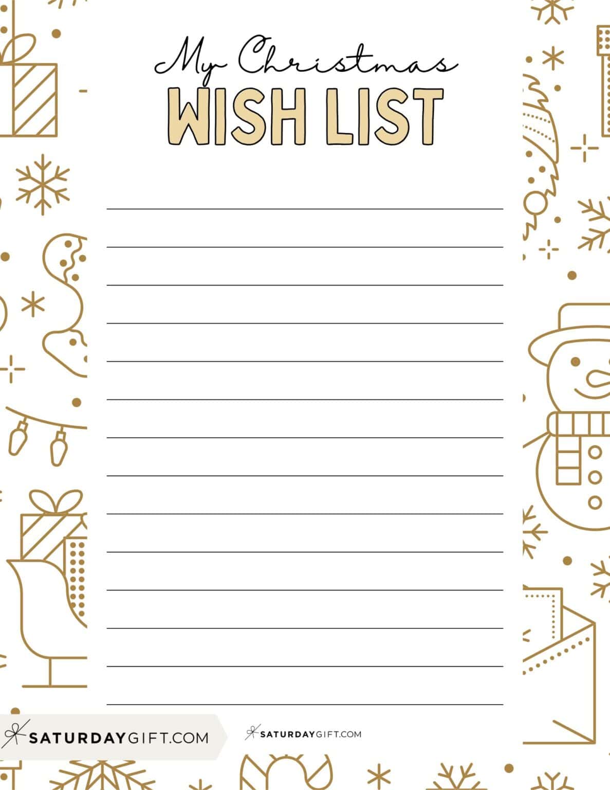 Christmas List Printables – 37 Free Cute & Simple Wish Lists
