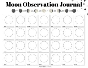 Moon observation journal - Log the phases of the moon (Free printables)