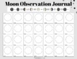 Moon observation journal - Log the phases of the moon (Free printables)