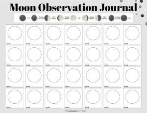 Moon observation journal - Log the phases of the moon (Free printables)