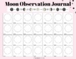 Moon observation journal - Log the phases of the moon (Free printables)