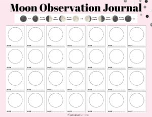 Moon observation journal - Log the phases of the moon (Free printables)