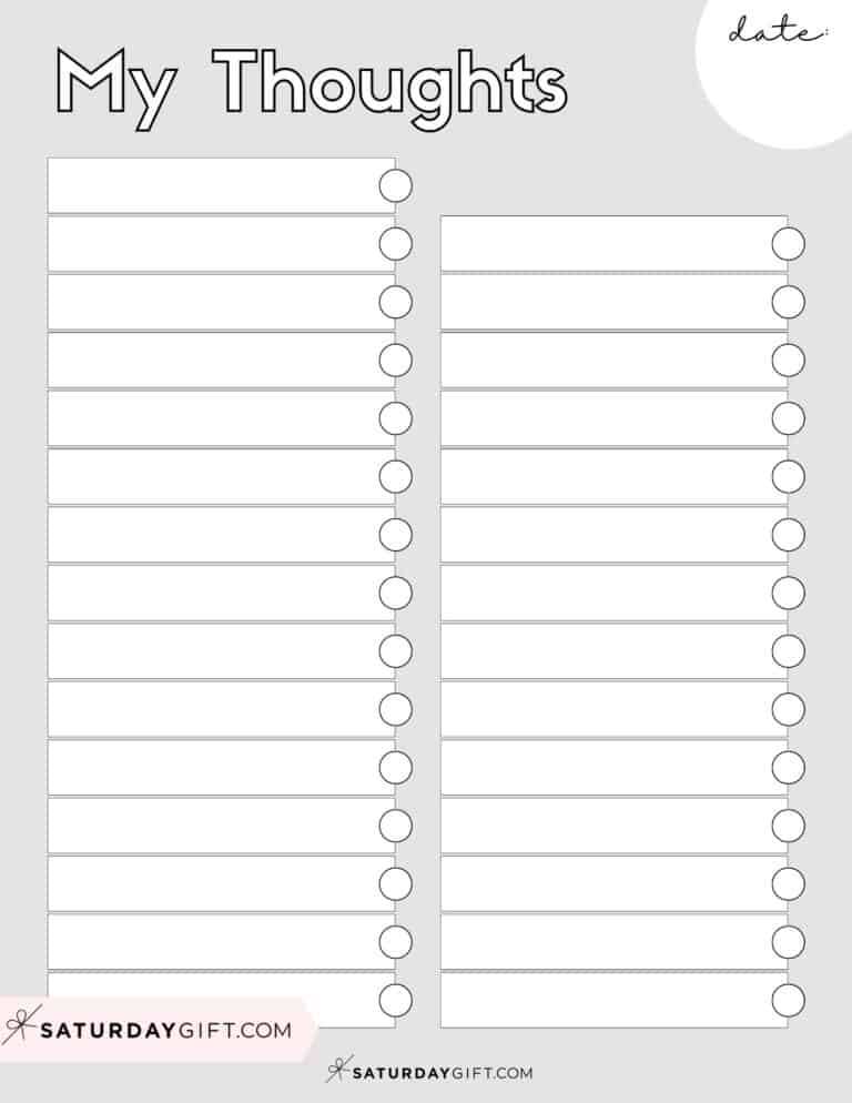 Brain Dump Templates - 23 Cute & Free Printables