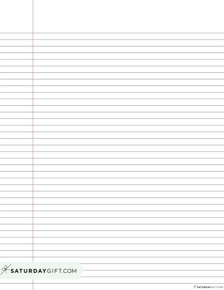 Lined Paper Printable Templates - 38 Free Printables | SaturdayGift