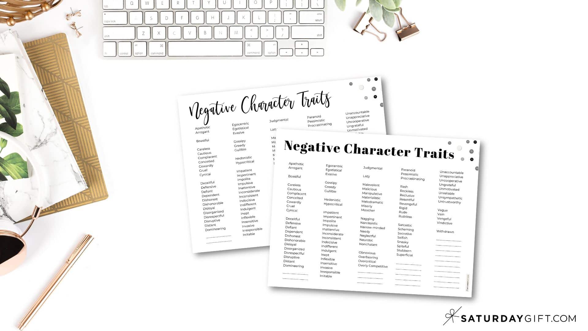 Negative Character Traits List - 98 Negative Qualities & Examples ...