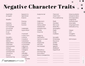 Negative Character Traits List - 98 Negative Qualities & Examples ...