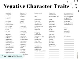 Negative Character Traits List - 98 Negative Qualities & Examples ...