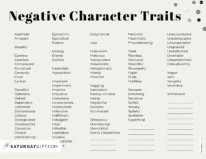 Negative Character Traits List - 98 Negative Qualities & Examples ...