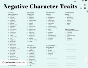 Negative Character Traits List - 98 Negative Qualities & Examples ...