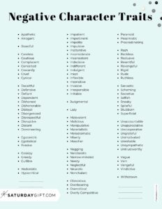 Negative Character Traits List - 98 Negative Qualities & Examples ...