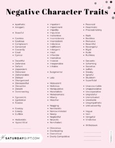 Negative Character Traits List - 98 Negative Qualities & Examples ...