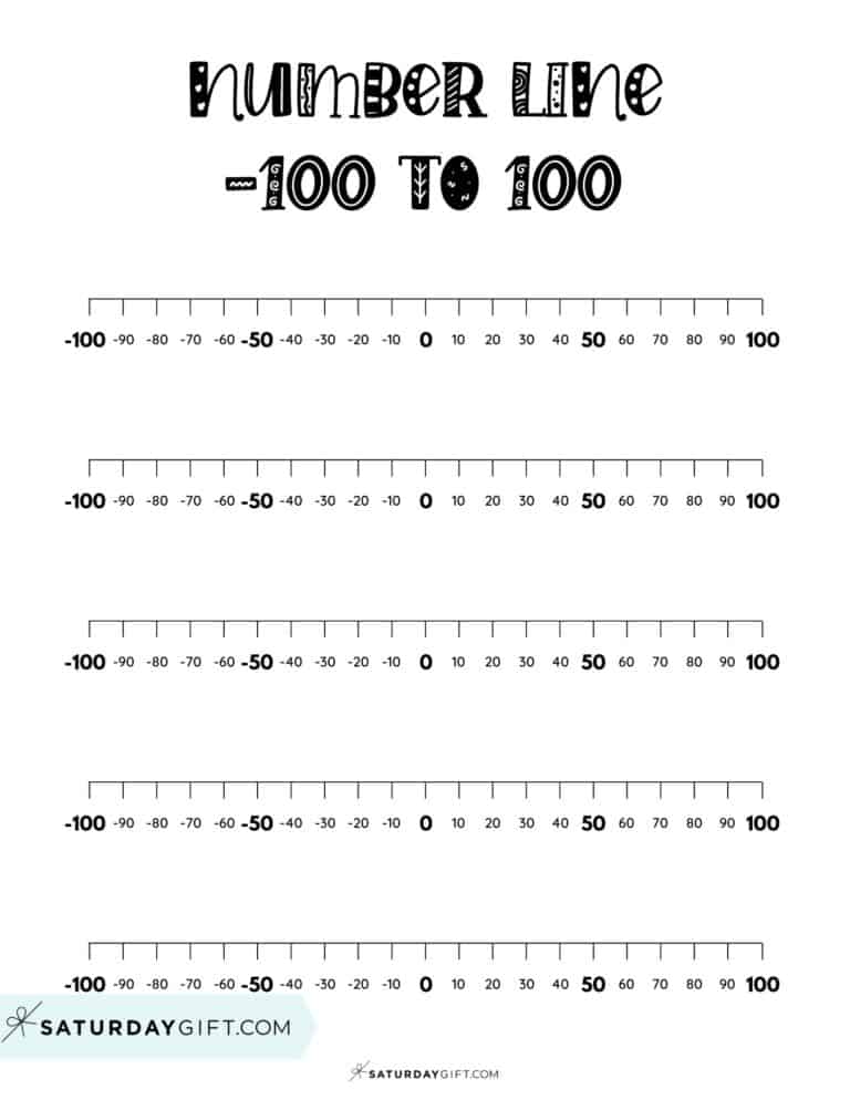 Negative and Positive Number Line - 19 Free Printable Blank Worksheets