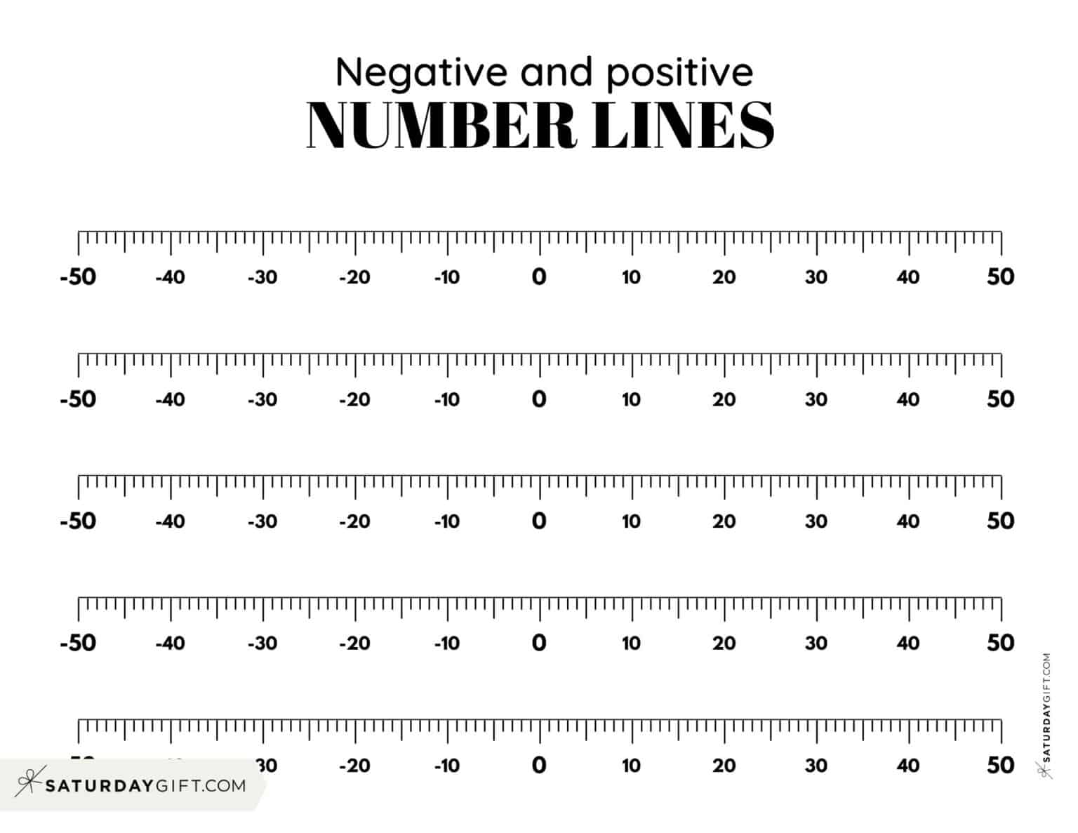 Negative and Positive Number Line - 19 Free Printable Blank Worksheets