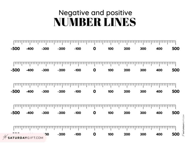 Negative and Positive Number Line - 19 Free Printable Blank Worksheets