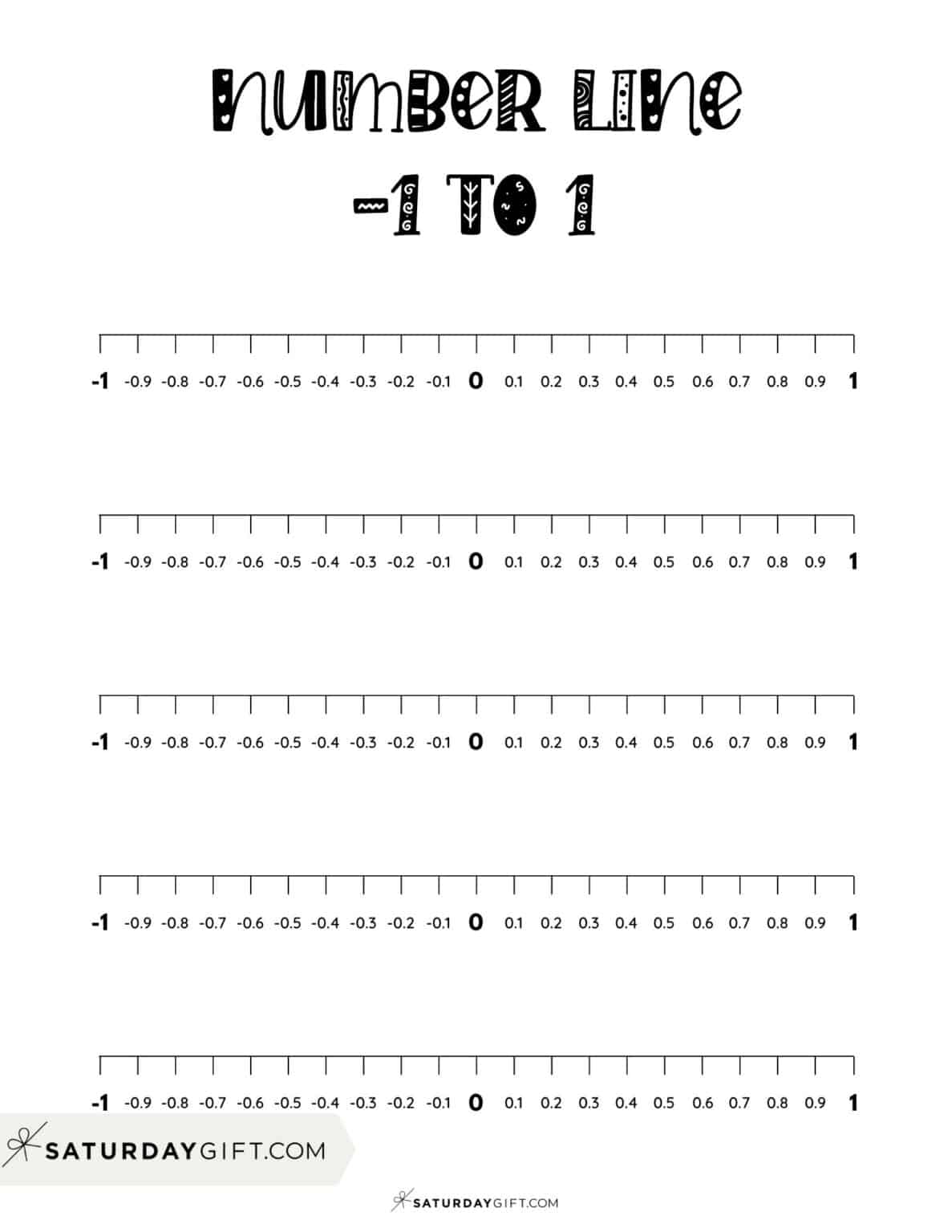 Negative and Positive Number Line - 19 Free Printable Blank Worksheets