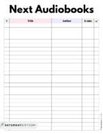Audiobook Tracker - 25 Cute Free Printable Templates | SaturdayGift