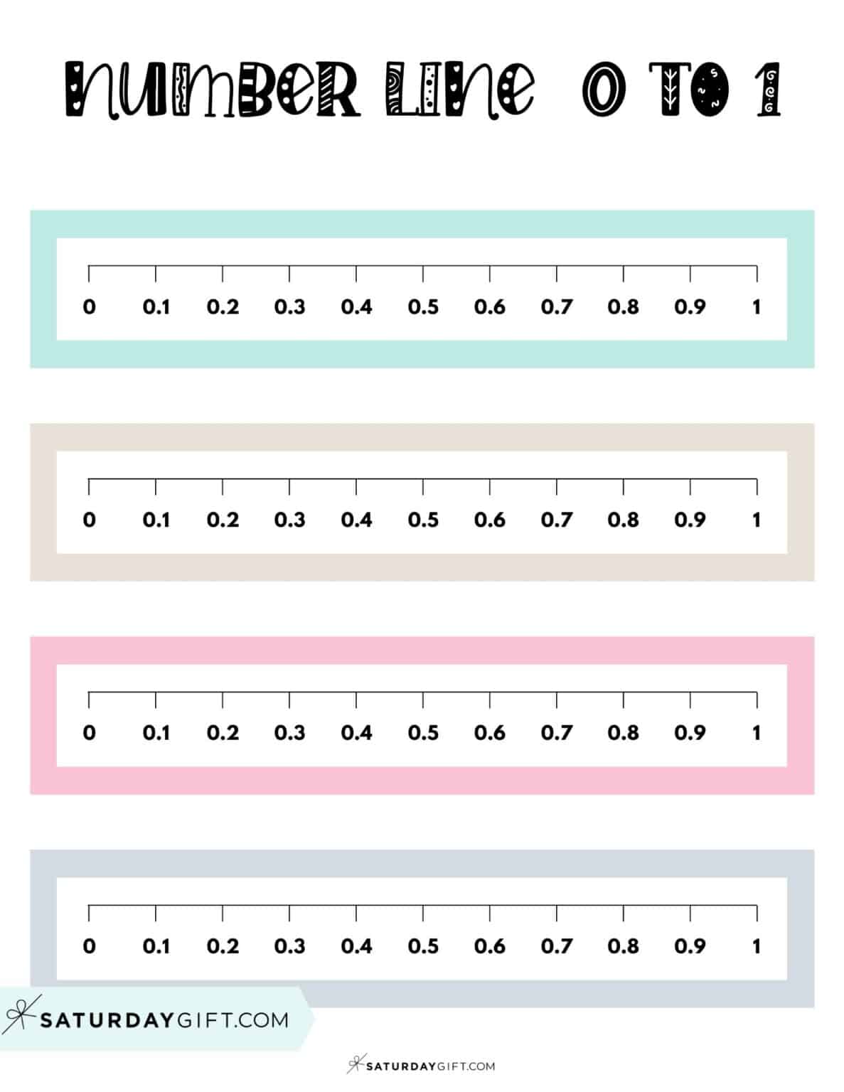 Number Line 0 to 1 - 6 Cute & Free Printable Worksheets