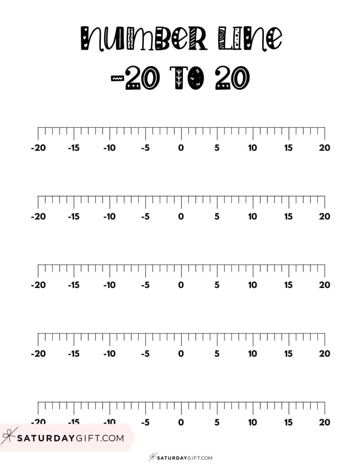 Negative And Positive Number Line 19 Free Printable Blank Worksheets