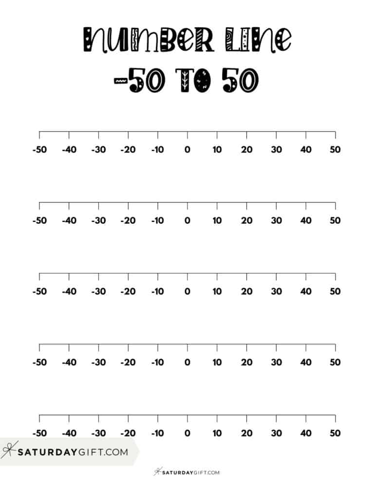 Negative and Positive Number Line - 19 Free Printable Blank Worksheets