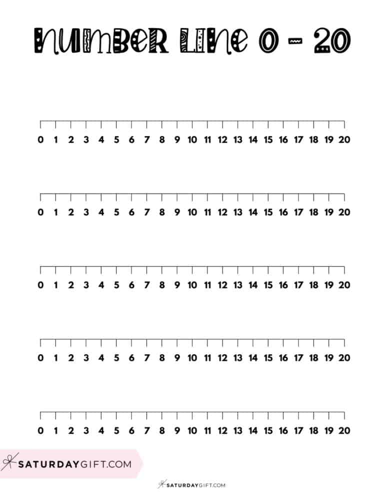 Number Line to 20 - 8 Cute & Free Printables and Blank Worksheets