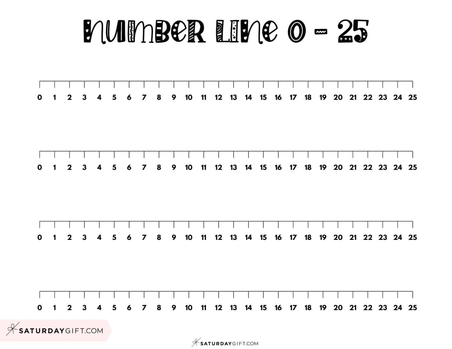 Number Line to 25 - 4 Cute & Free Printables and Blank Worksheets