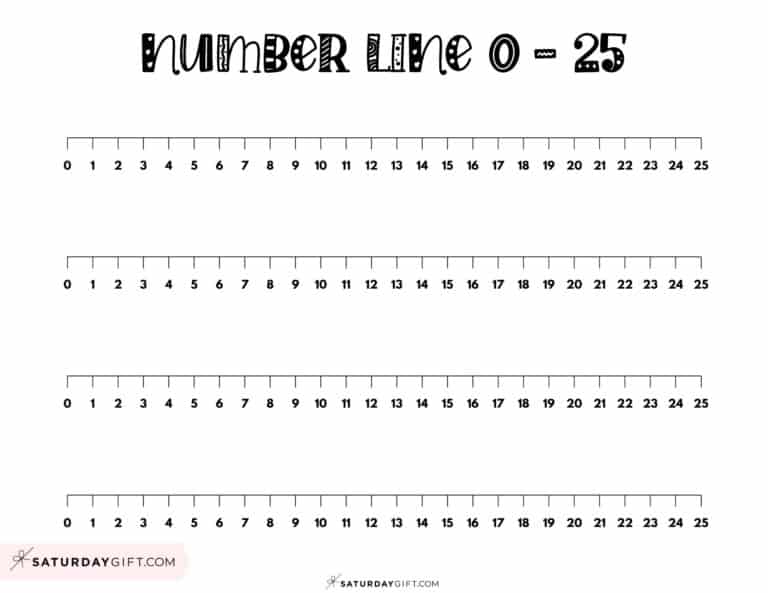Number Line to 25 - 4 Cute & Free Printables and Blank Worksheets