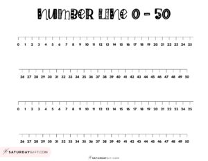 Number Line to 50 - 5 Cute & Free Printables and Blank Worksheets
