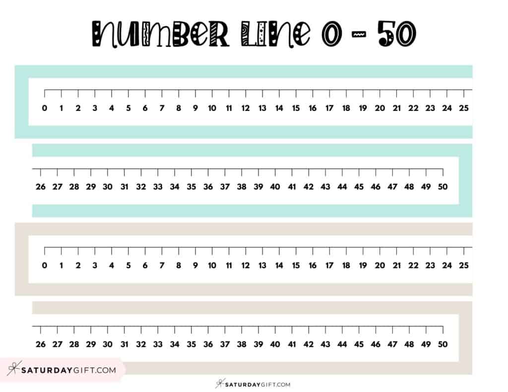 Free Printable Number Line To 50 Printable Templates