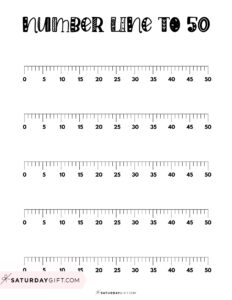 Number Line to 50 - 5 Cute & Free Printables and Blank Worksheets