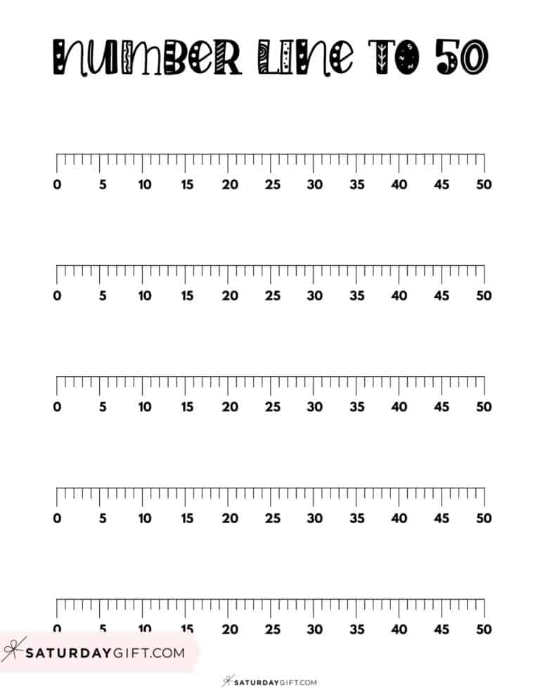 Number Line to 50 - 5 Cute & Free Printables and Blank Worksheets