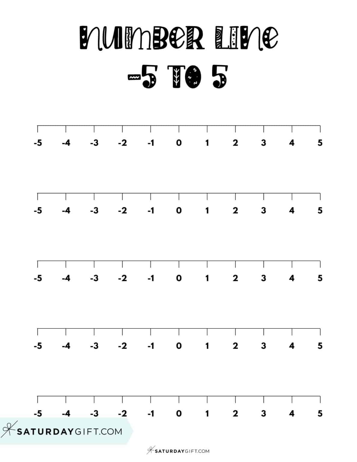 Negative and Positive Number Line - 19 Free Printable Blank Worksheets