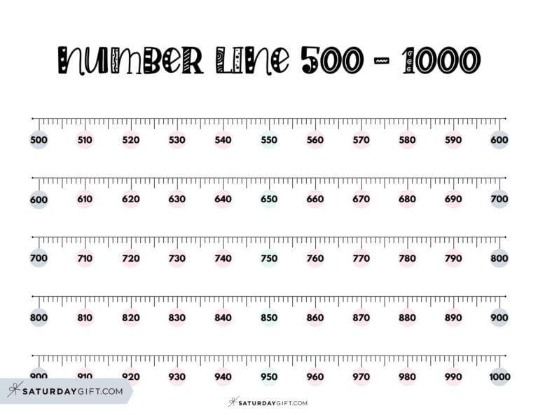 Number Line to 1000 - 6 Cute & Free Printable Worksheets