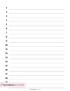 Lined Paper Printable Templates - 38 Free Printables | SaturdayGift