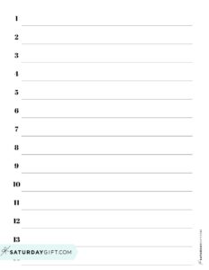 Lined Paper Printable Templates - 38 Free Printables | SaturdayGift