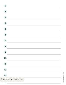 Lined Paper Printable Templates - 38 Free Printables | SaturdayGift