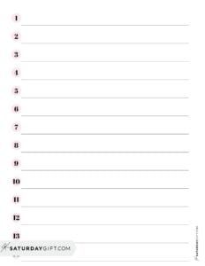 Lined Paper Printable Templates - 38 Free Printables | SaturdayGift