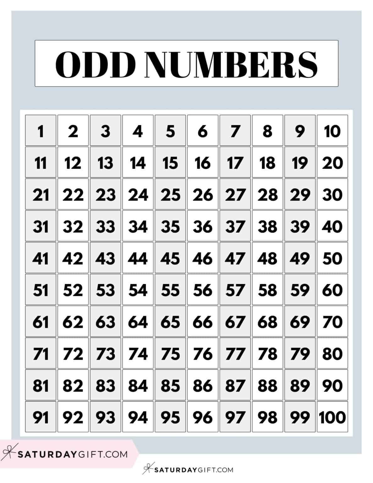 Even and Odd Numbers - 28 Cute & Free Printable Charts