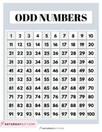 Even and Odd Numbers - 28 Cute & Free Printable Charts