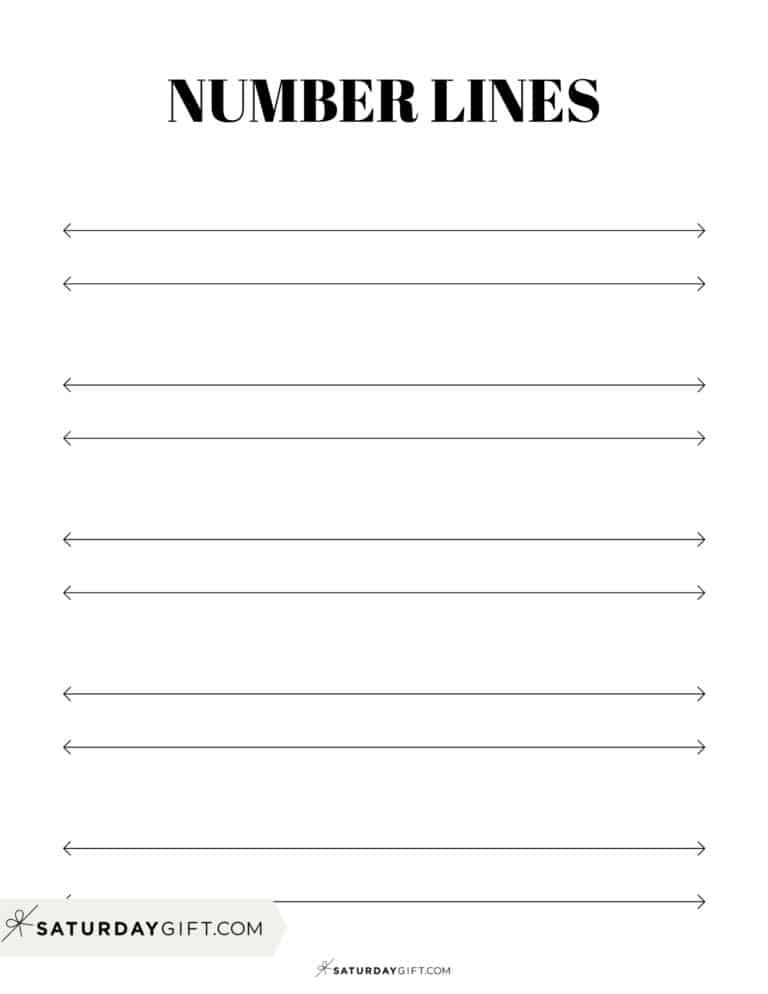 Double Number Line - 4 Cute & Free Printable Blank Worksheets