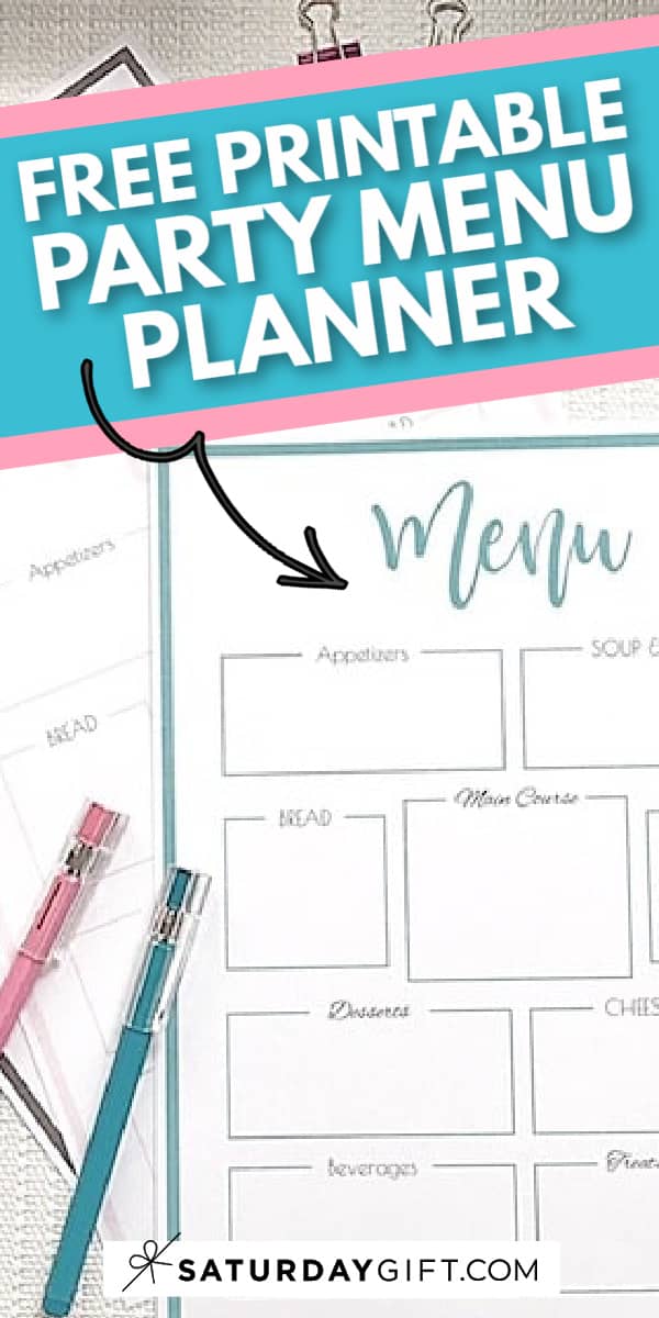 How to Plan the Menu for Your Party + Pretty Printable Menu Planner