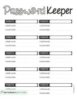 Password Tracker Printable - 15 Cute & Free Password Keepers