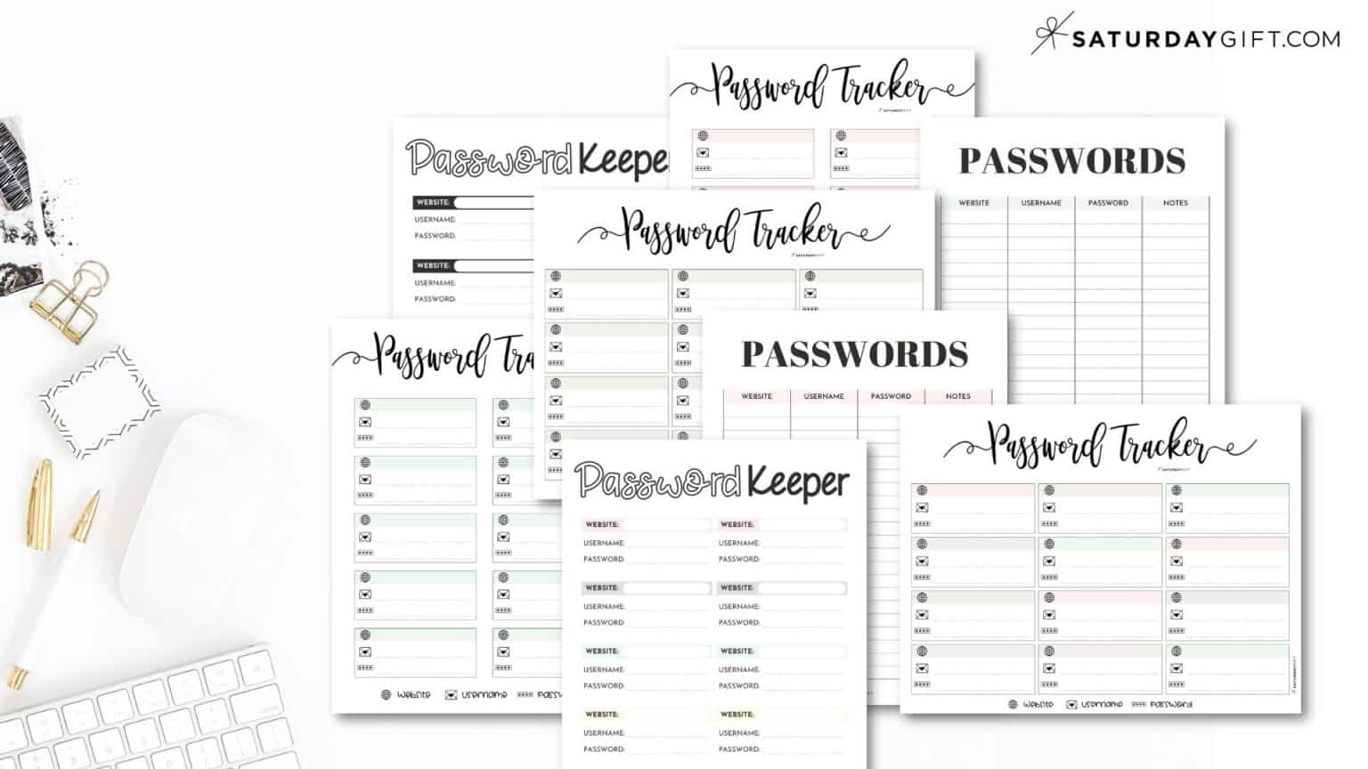 Password Tracker Printable - 15 Cute & Free Password Keepers