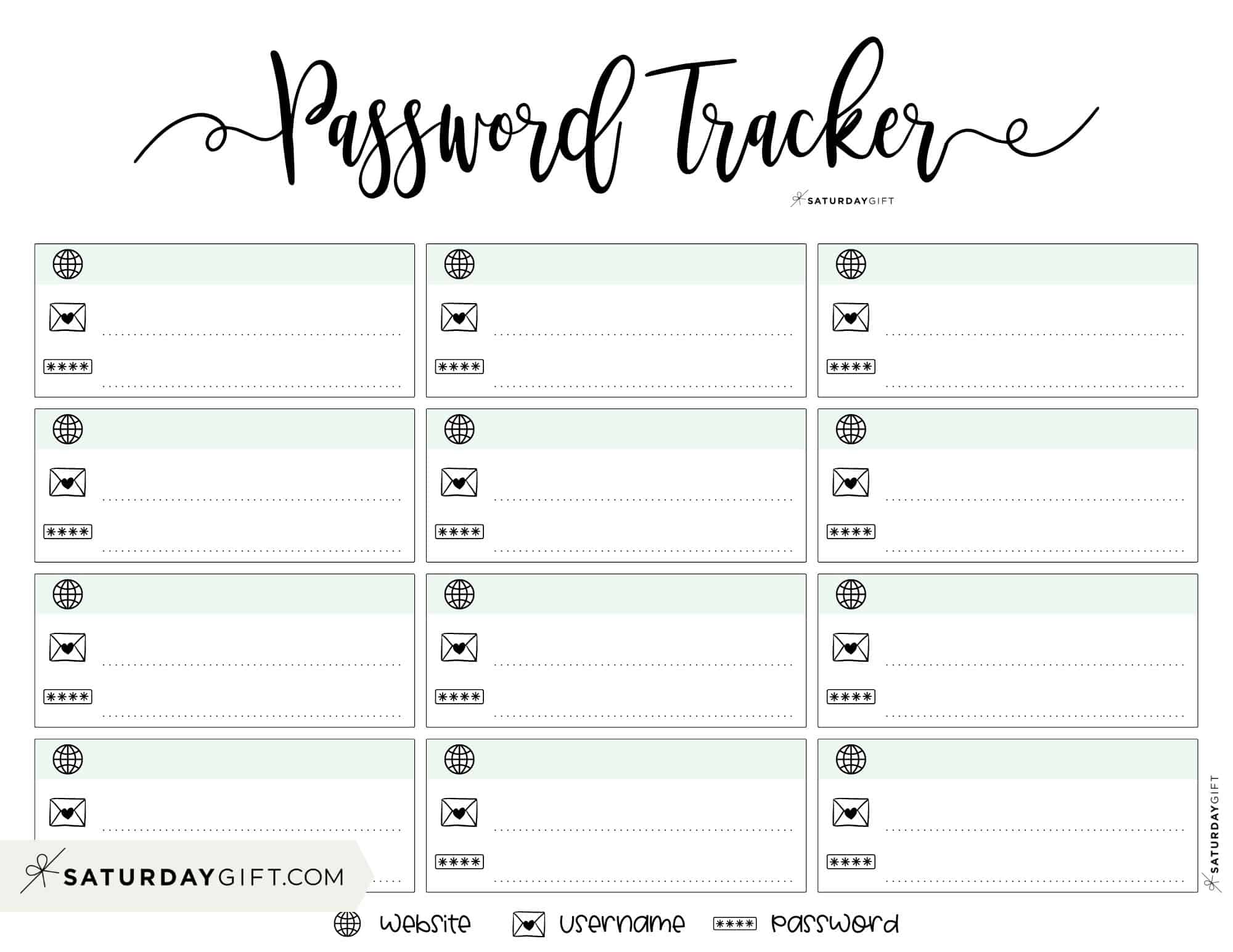 Password Tracker Printable - 15 Cute & Free Password Keepers